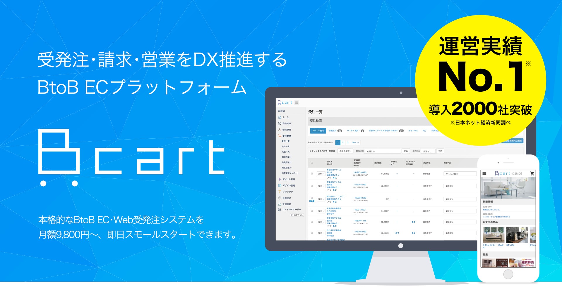 BtoB-ECプラットフォーム「Bカート」、クラウドERPシステム「SmileWorks」とAPI連携 データの自動連携が可能に | 日本ネット経済新聞｜新聞×ウェブでEC＆流通のデジタル化をリード