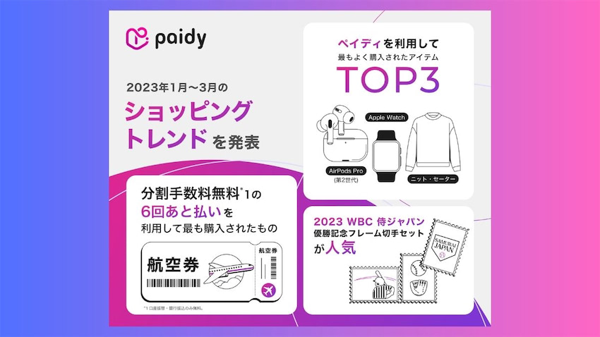 Paidy、1～3月の買い物トレンドを公開 分割払いで旅行を楽しむ人が増加 | 日本ネット経済新聞｜新聞×ウェブでEC＆流通のデジタル化をリード